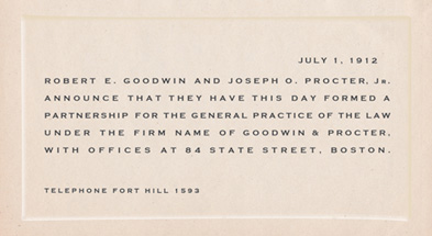 Goodwin Procter 100 Years: Our Firm is Established | News & Events ...